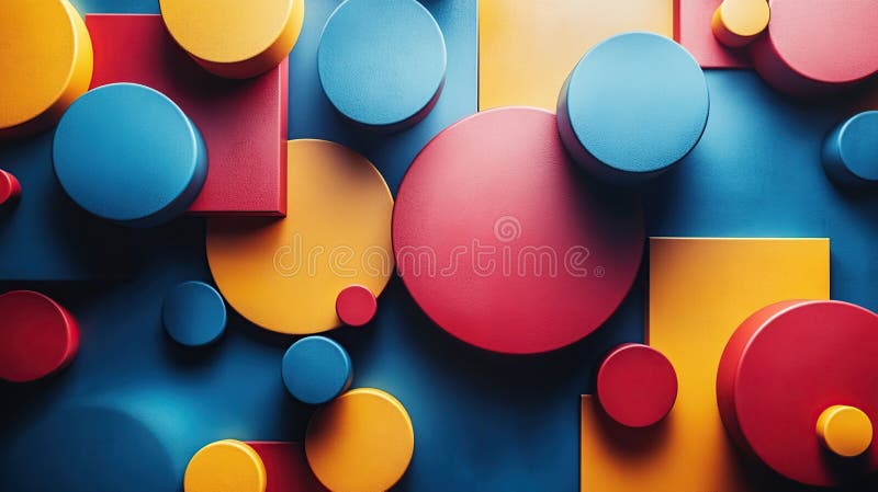 Abstract Background with Red, Yellow, and Blue Geometric Shapes Stock ...
