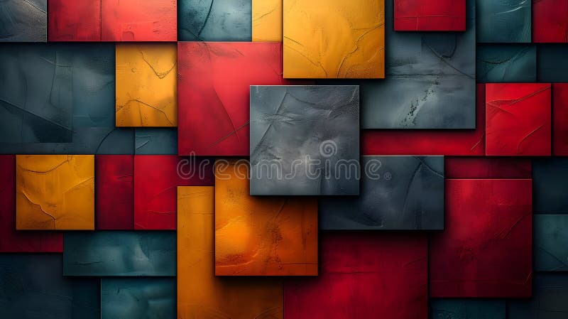 Abstract Background with Red, Yellow, and Blue Squares Stock ...