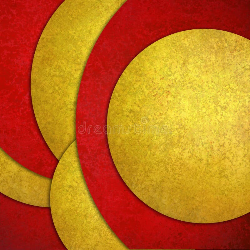 Abstract Background, Red Yellow Layered Circle Shapes in Random Pattern ...