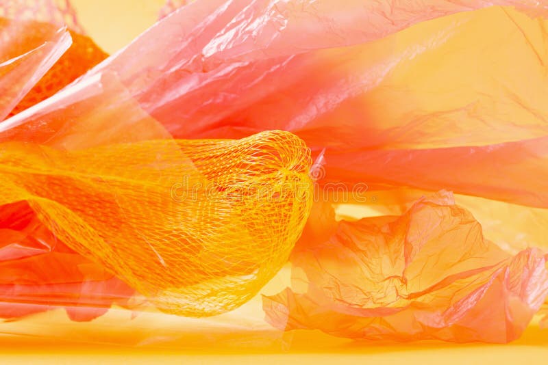 Abstract Background of Red and Yellow Plastic Bags Stock Photo - Image ...