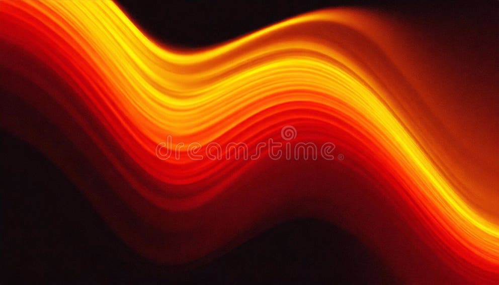 Abstract Background with Red and Yellow Wavy Lines in the Dark Stock ...