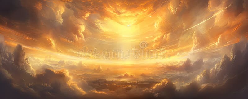 Abstract Background Resembling a Dreamy Celestial Realm, with Floating ...