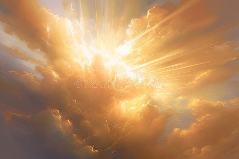 Abstract Background Resembling a Dreamy Celestial Realm, with Floating ...