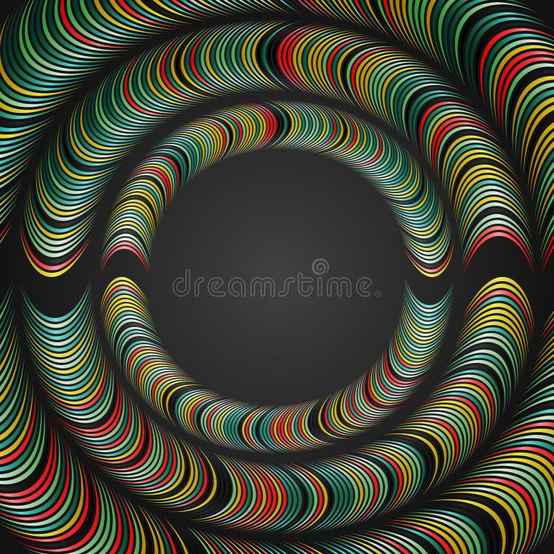 Abstract Background with Rings of Distorted Geometric Shapes. the ...