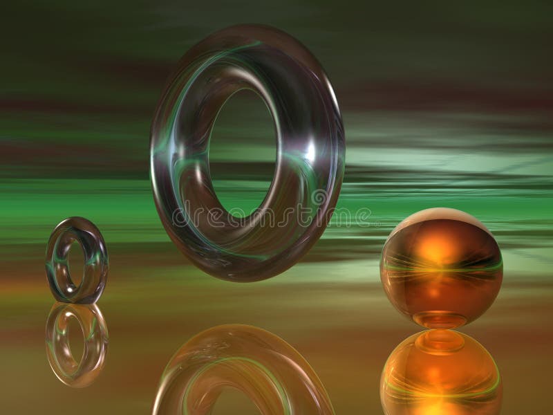 Abstract Background - Rings and Sphere Stock Illustration ...