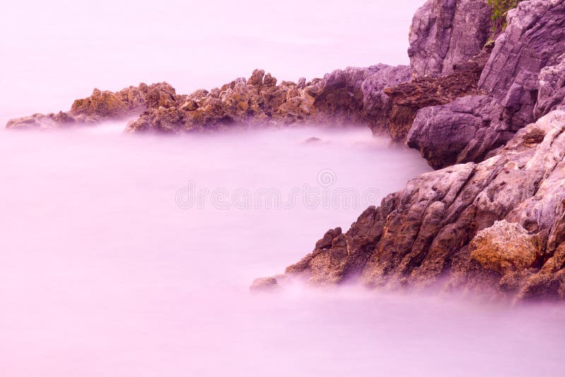 Abstract Background of Rock Reef and Sea Water in the Morning Stock ...