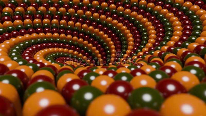 Abstract Background of Rotating Capsules in a Vortex. Seamless Loop ...