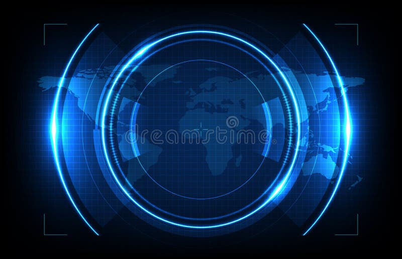 Background of Round Futuristic Technology User Interface Screen Hud and ...