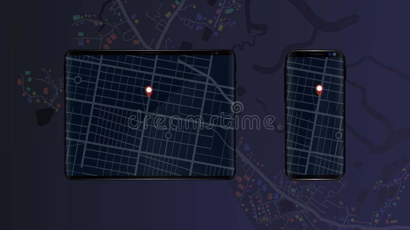 Abstract Background of Route Navigation Location Map with Color ...