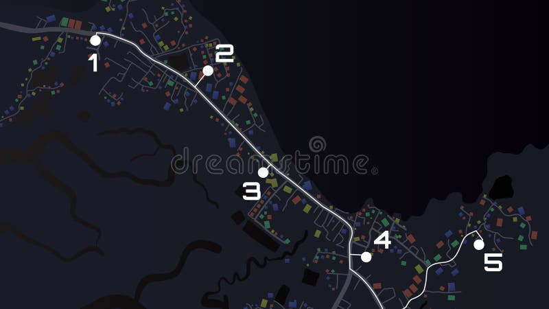 Abstract Background of Route Navigation Location Map with Number Stock ...