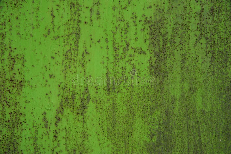 Rust Stains and Scratches on the Bright Green Painted Metal Surface ...