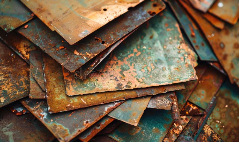 Abstract Background with Rusted Copper Sheets Stock Photo - Image of ...