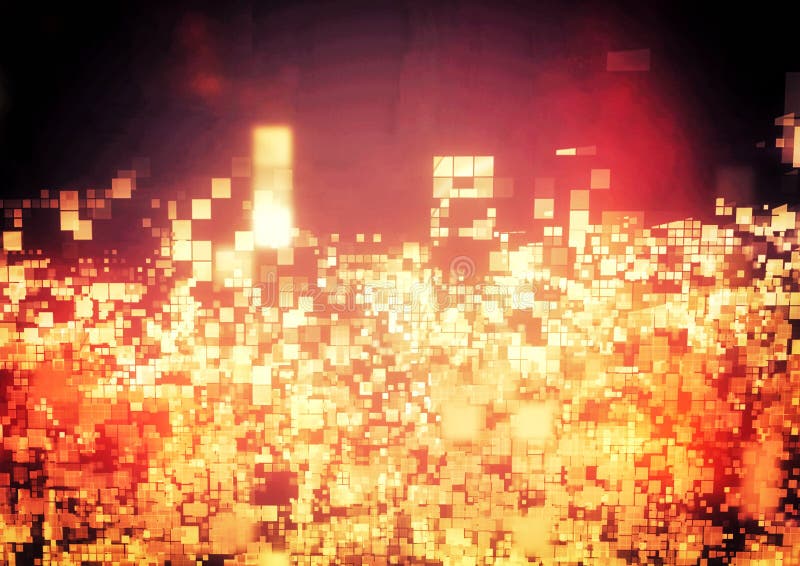 Abstract Background with Scattered Light Pixels Stock Illustration ...