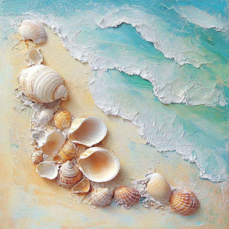 Abstract Background with Sea Shells. Collage of Seashells Stock ...