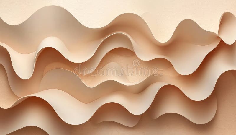 Abstract Background a Seamless, Creamy Soft Ivory 3D Low Profile Wavy ...