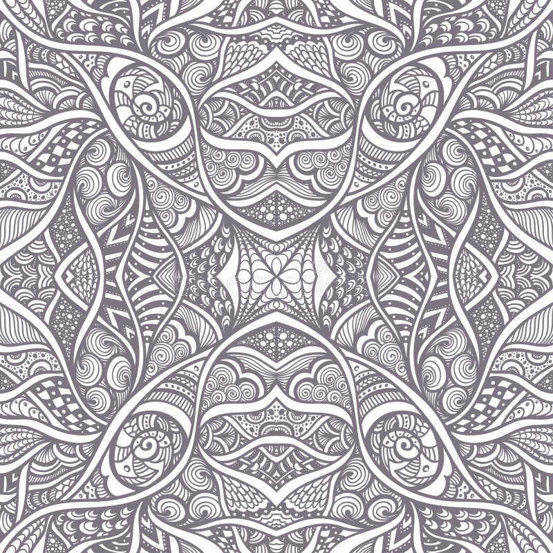 Abstract Background with Seamless Zen-doodle Pattern Black on White ...