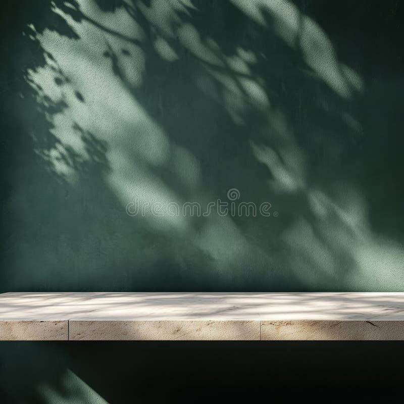 Abstract Background with Shadow of the Tree on the Wall. 3d Render ...