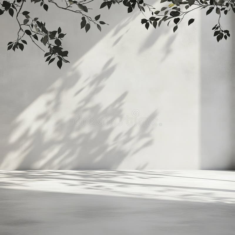 Abstract Background with Shadow of Tree on the Wall, Vector ...
