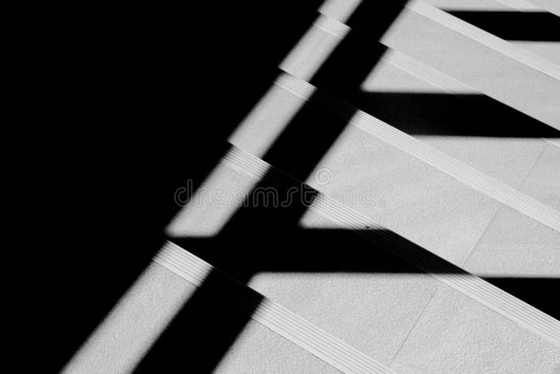 Abstract Background of Shadows from the Window at the Staircase. Stock ...