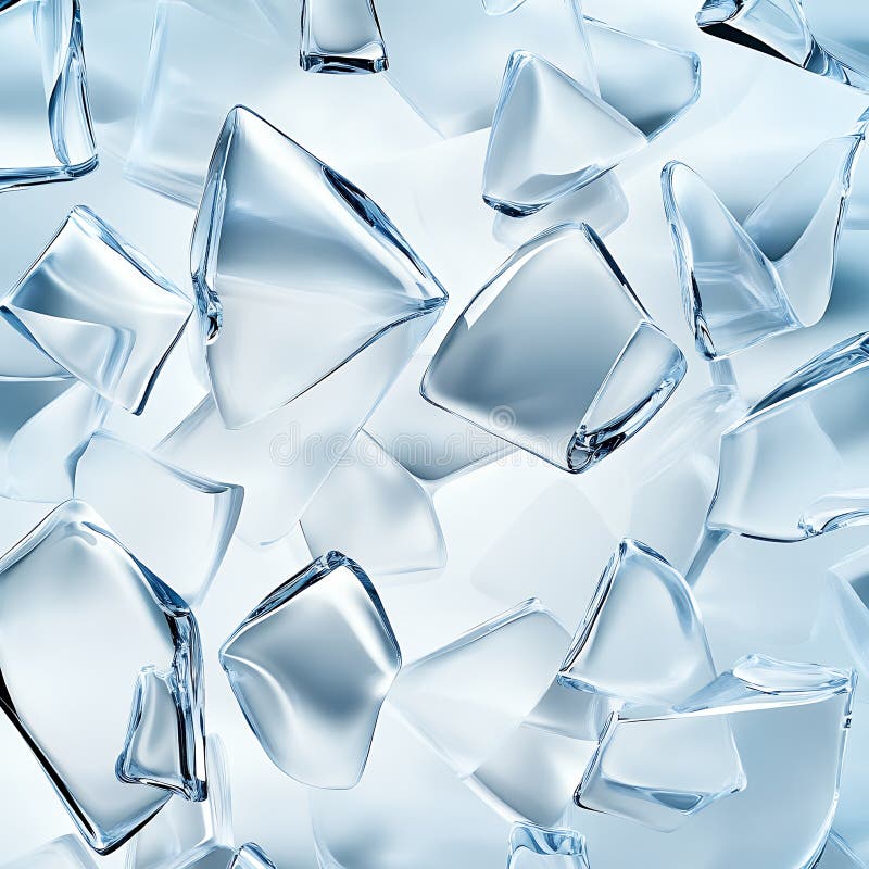 Shattered Blue Ice Cubes stock illustration. Illustration of blue ...
