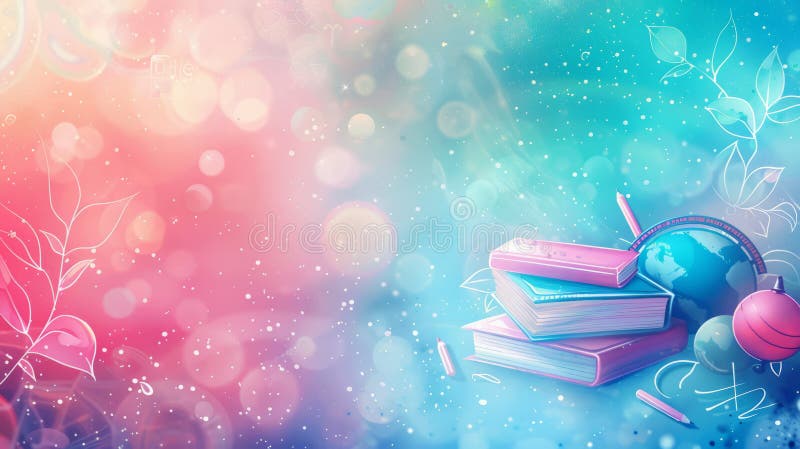 Abstract Background with Shimmering Gradient of Pastel School Colors ...