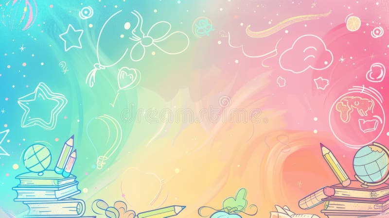 Abstract Background with Shimmering Gradient of Pastel School Colors ...