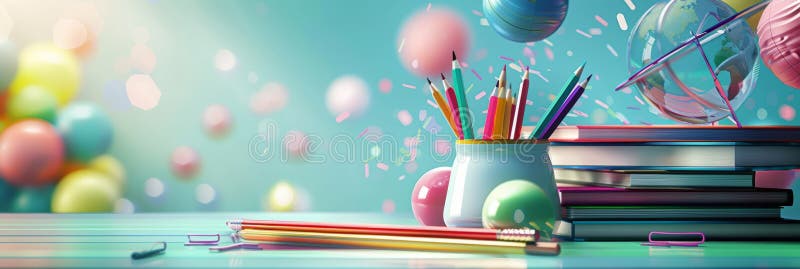 Abstract Background with Shimmering Gradient of Pastel School Colors ...