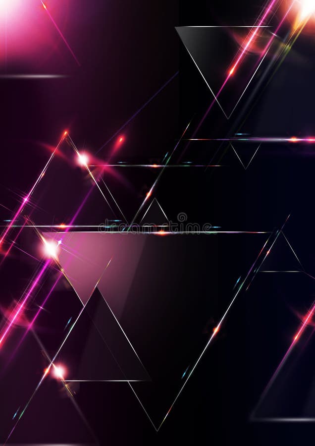 Abstract Background, Shiny Glowing Triangles Stock Illustration ...