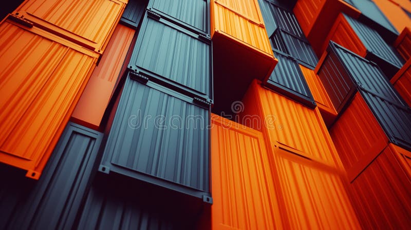 Abstract Background of Shipping Containers, Softly Shaded with a Light ...