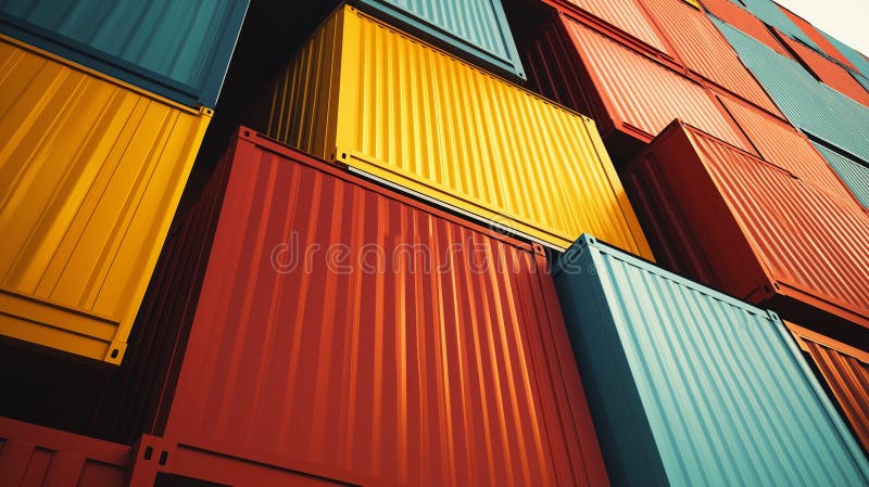 Abstract Background of Shipping Containers, Softly Shaded with a Light ...