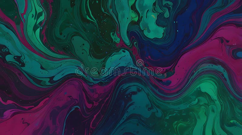 Abstract Background Showcases Fluid, Marbled Patterns in Emerald Green ...