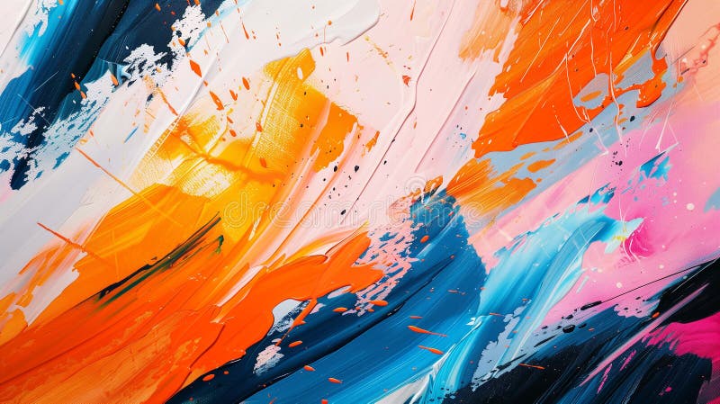 Abstract Background Showcasing Bold Brushstrokes of Bright Colors Stock ...