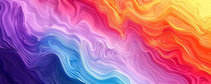 An Abstract Background Showcasing a Rainbow Gradient with Wavy Patterns ...