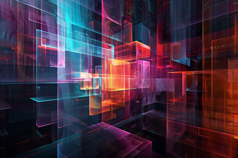 Abstract Background Showcasing it Technology, Illustrating Complexity ...