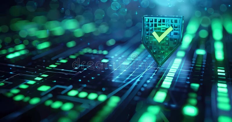 Abstract Background Showcasing Verified Credentials on a Digital Screen ...