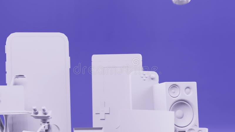 Abstract Background Showing a Collage of Technology Related Objects ...