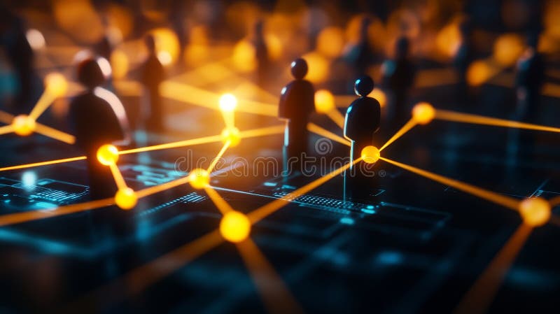 Abstract Background Showing Connected People Symbolizing Networking ...