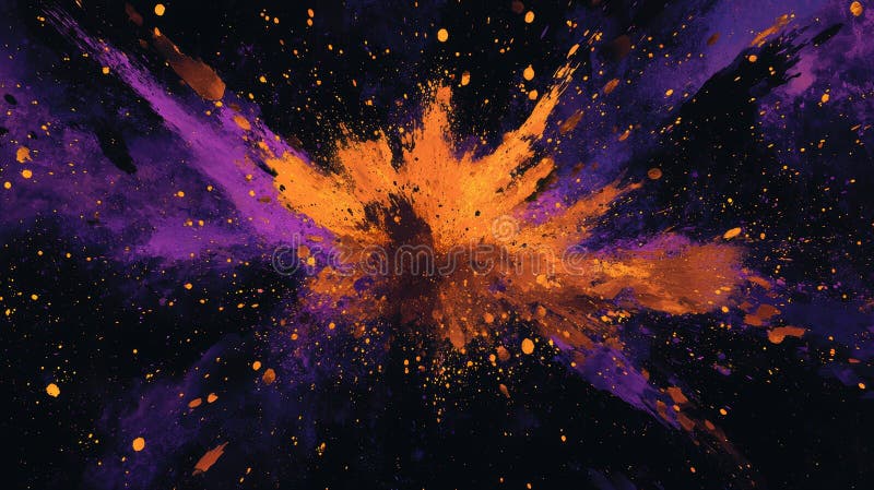 Abstract Background Showing an Explosion of Orange and Purple Paint ...