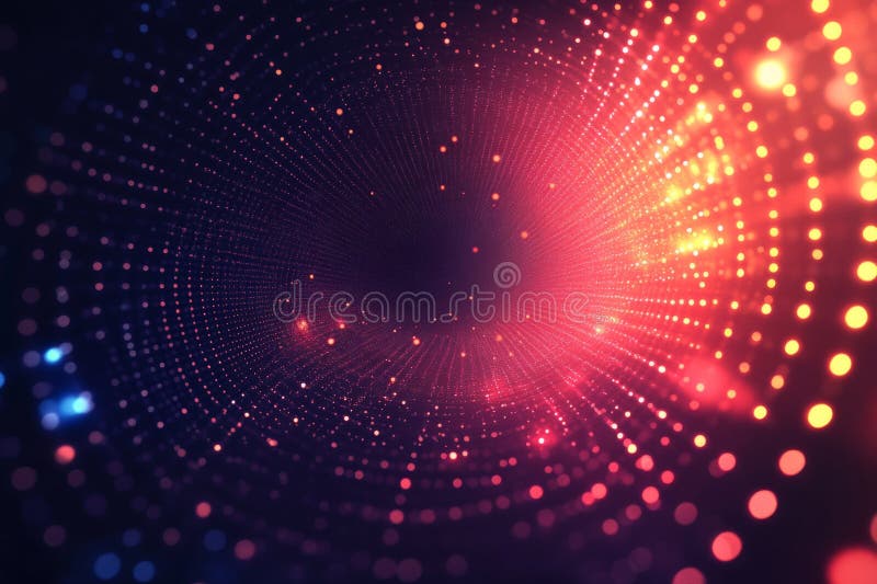 Abstract Background Showing Glowing Particles Rotating and Forming a ...