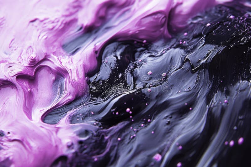 Abstract Background Showing Purple and Black Paint Mixing and Creating ...