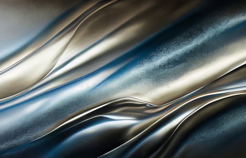 Abstract Background with Silver and Blue Silk Fabric with Waves Stock ...