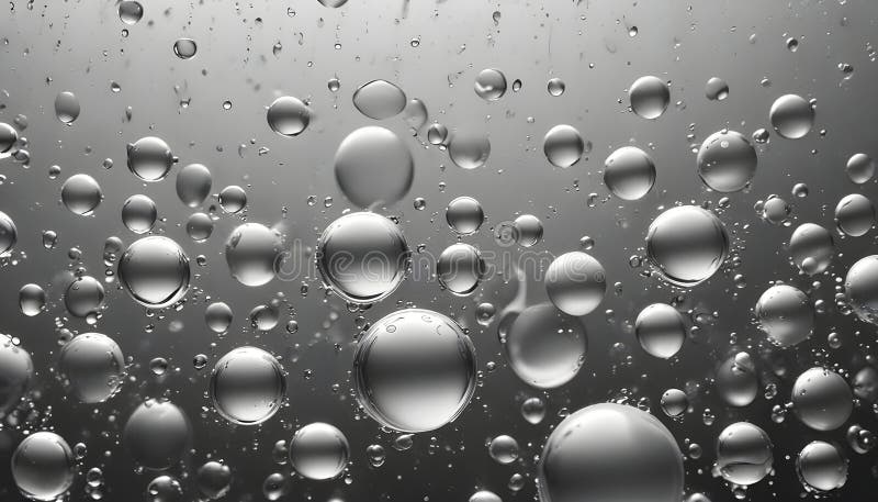 Abstract Background of Silver Bubbles Suspended in a Liquid, Creating a ...