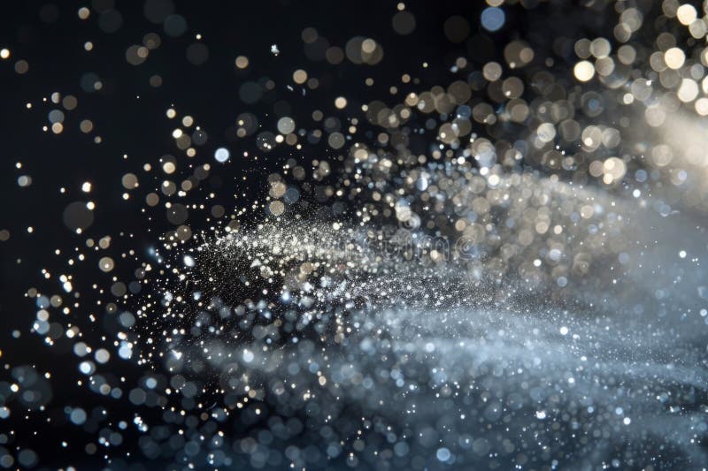 Abstract Background Silver Particles Floating and Glowing Stock Image ...
