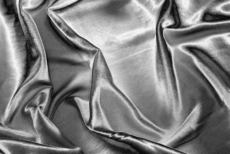 Abstract Background with Silver Silk Fabric Texture. Luxurious Flowing ...