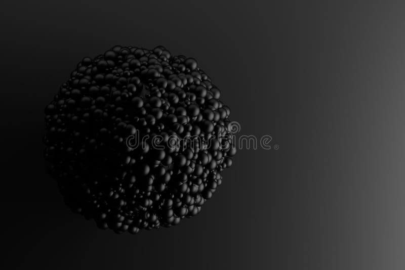 Abstract Background with Single Black 3D Particle Made of Many Black ...