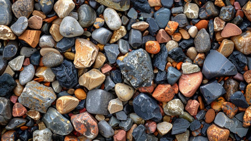 Abstract Background of Small Pebbles in Various Shapes and Colors Stock ...