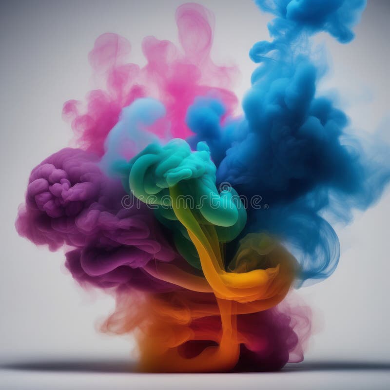Abstract Colorful Smoke Isolated White Background 3d Rendering ...