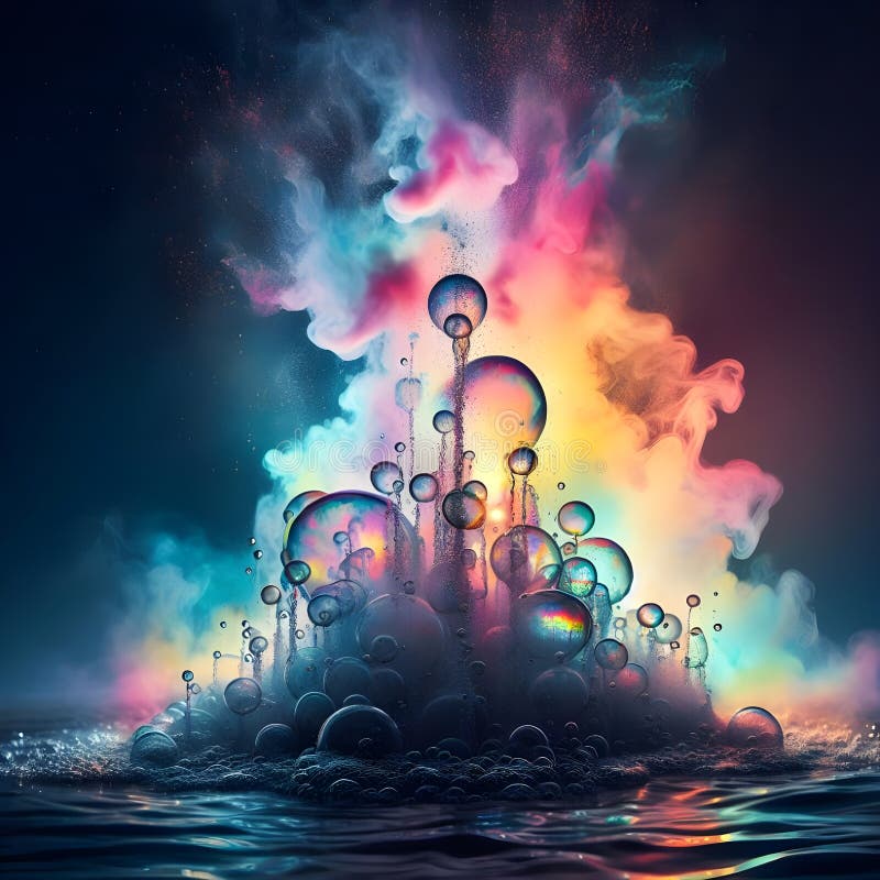 Abstract Background of Smoke Explosions, Colorful Stock Illustration ...