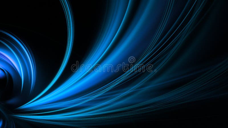 Abstract Background, Smooth Blue Lines on a Black Background Stock ...
