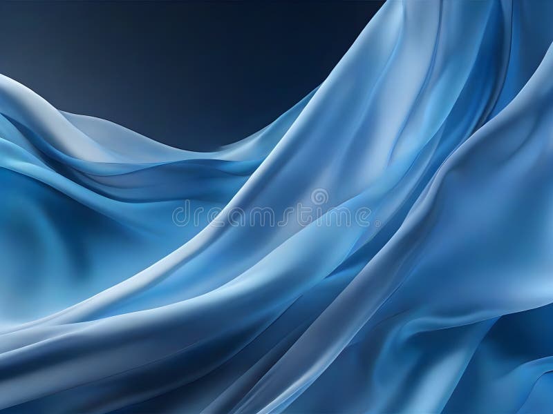 Abstract Background of Smooth Flowing Silk with Soft Wave of Light Blue ...